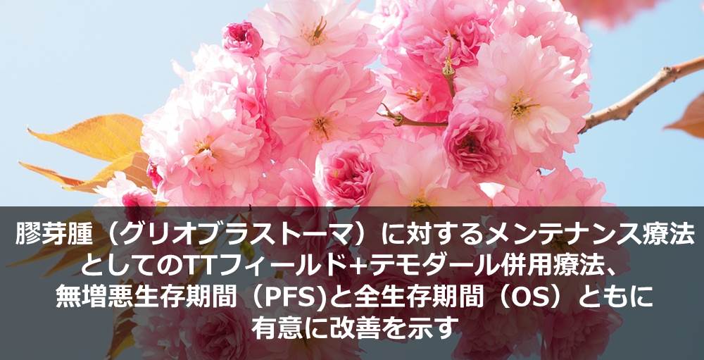 膠芽腫（グリオブラストーマ）に対するメンテナンス療法としてのTTフィールド+テモダール併用療法、無増悪生存期間（PFS)と全生存期間（OS ...